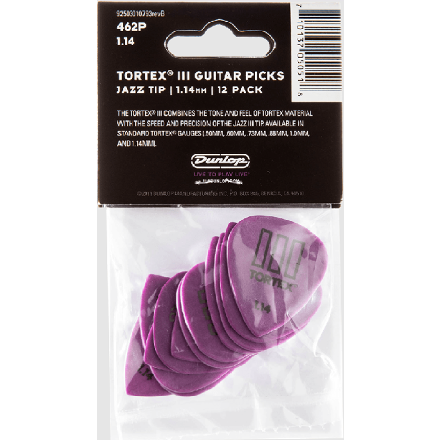 Dunlop Tortex TIII 1.14mm Purple - 12-pack