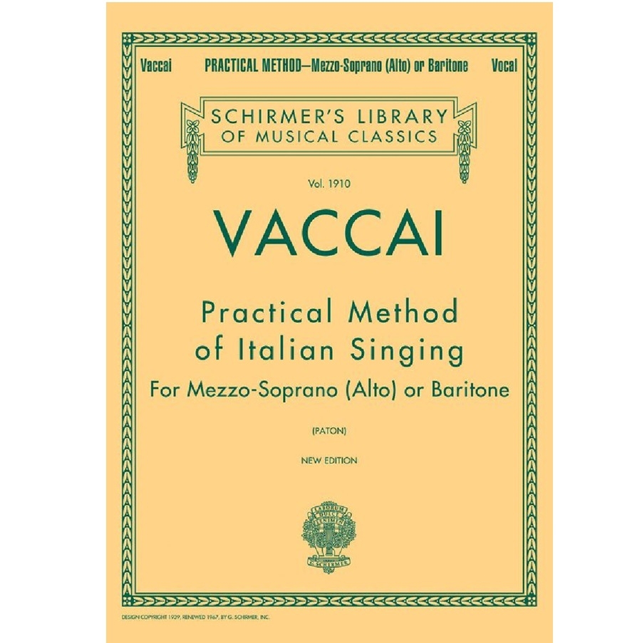 Vaccai For Bariton - Vol. 1910